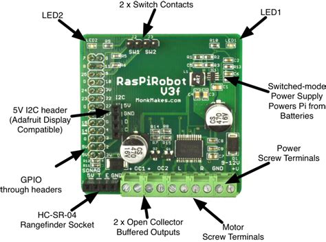 raspi robot board v3 by monkmakes id 1940 29 95