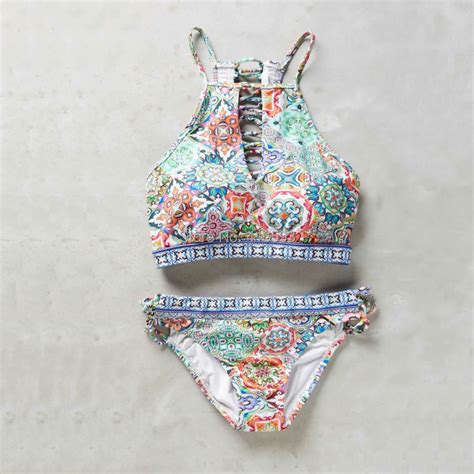2016 Boho Bikini Printing Ethnic Style Hollow Out Tank Top Swimsuit