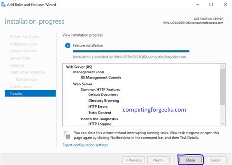 install and configure iis web server on windows server 2019