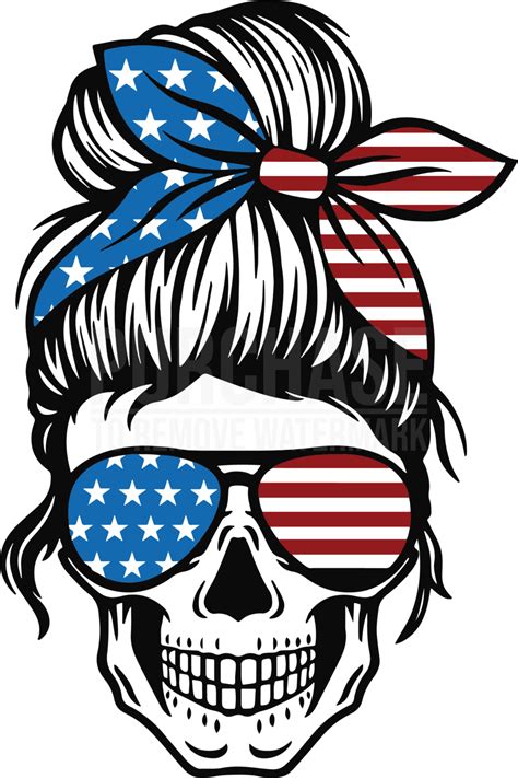 Mom Life Skull Svg American Flag Skull Svg Mom Life Svg American Flag