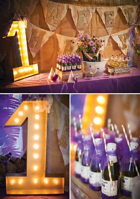 Groovy And Glitzy Purple Haze First Birthday Party Hostess With The