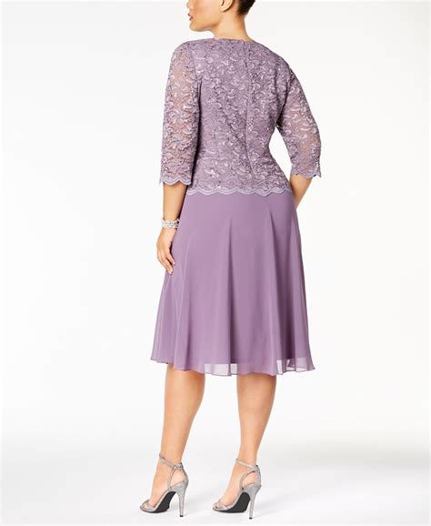 Alex Evenings Plus Size Scalloped Lace A Line Dress Macys