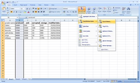lesson 14 excel conditional formatting top bottom rules