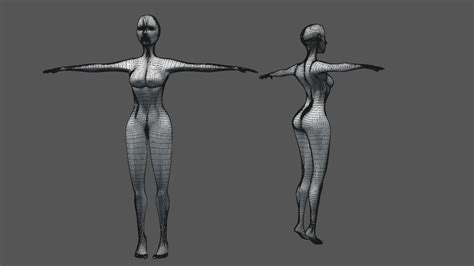 Low Poly Female Body Meshes 3d Model 8 3ds Obj Stl C4d Fbx Free3d