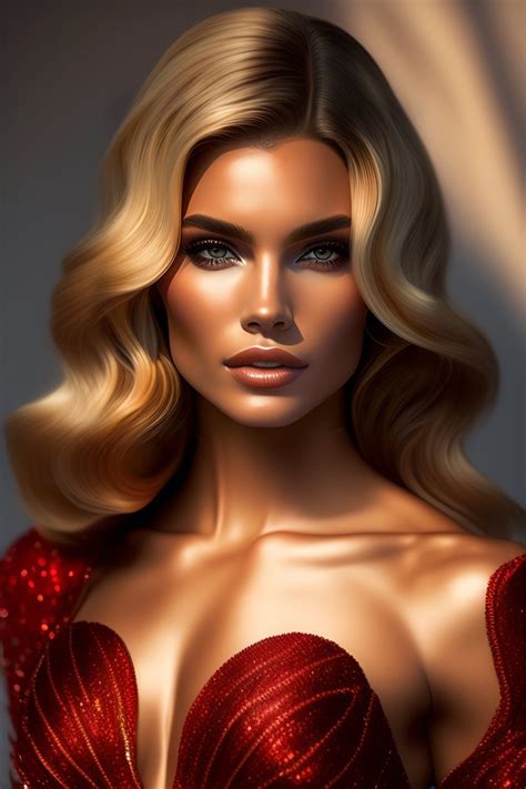 Lexica Wanting Blonde Woman Shoulders Mouth Parted Red Libs No