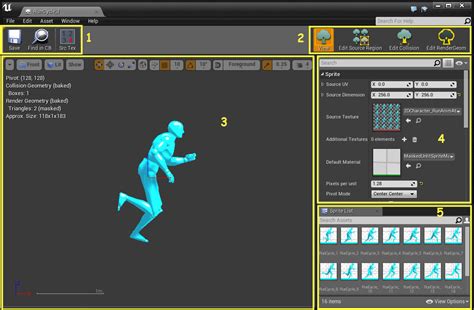 sprite editor reference unreal engine documentation