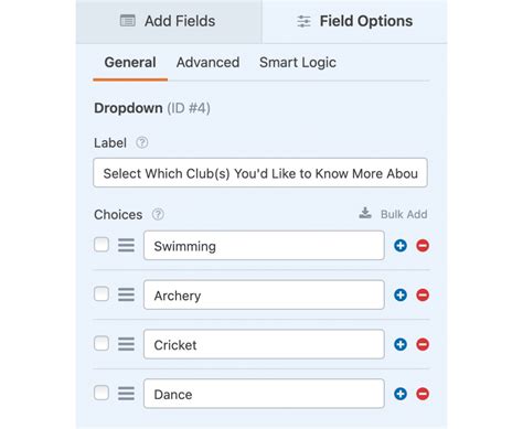 how to allow multiple selections for a dropdown field in wpforms