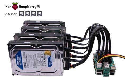 raspberry pi powered quad nas with radxa sata hat