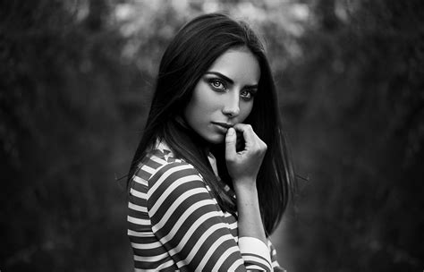 Face Ann Nevreva Natalya Women Monochrome Portrait 1080p Hd Wallpaper