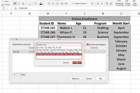 how do i sort by date in excel for mac