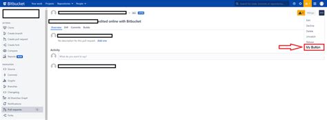unable to display a button on the pull request ove