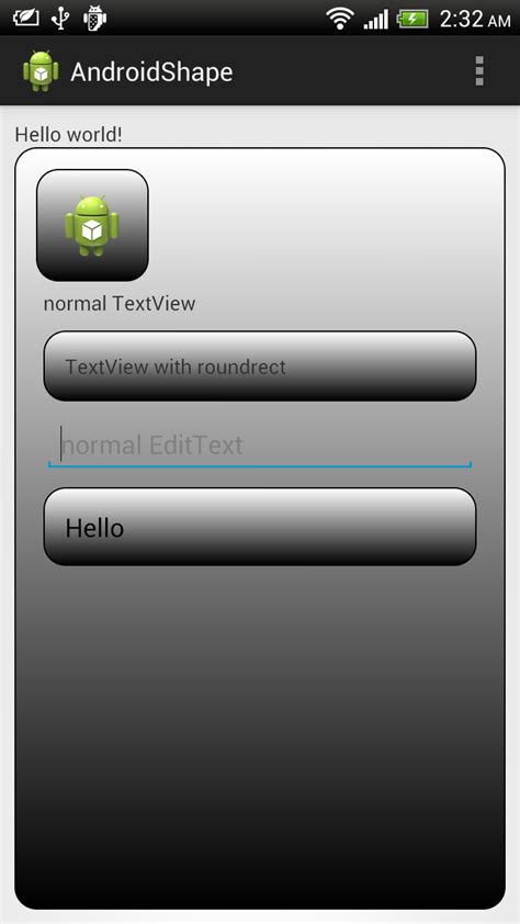 android er define shape of rounded rect for view using xml