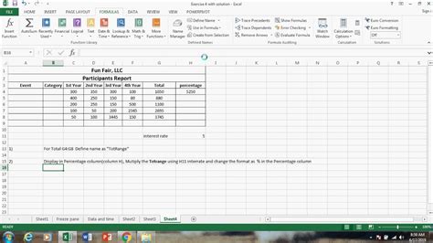 define name for range and format using excel youtube