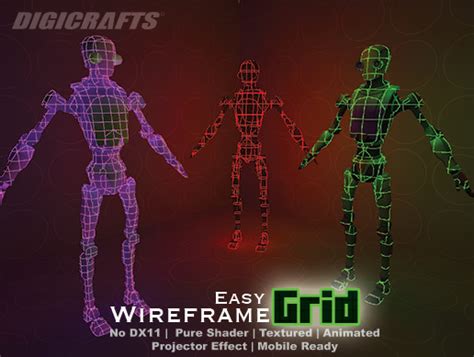 easy wireframe grid wireframe grid shader effect vfx 着色器 unity