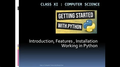 class 11 cs ch6 getting started with python youtube