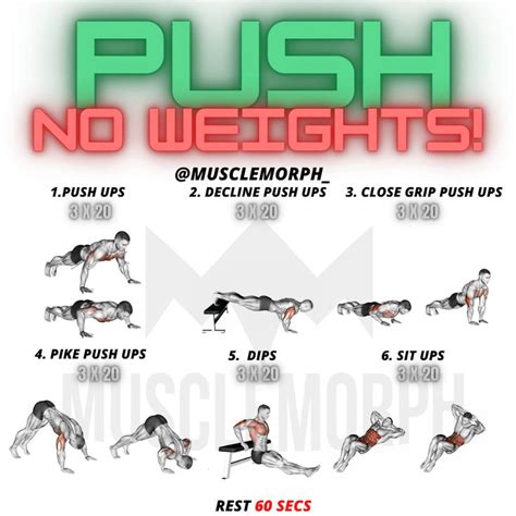 Push Workout No Weights Push Day Workout Push Workout Push Day