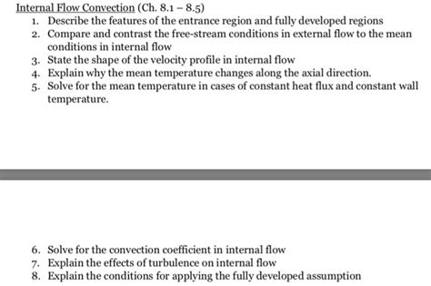 Solved Internal Flow Convection Ch 8 1 8 5 Describe The
