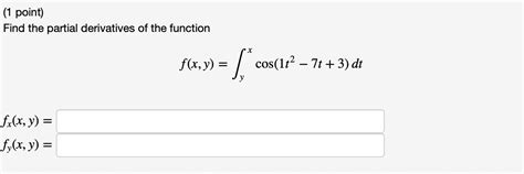 Solved Find The Partial Derivatives Of The Function