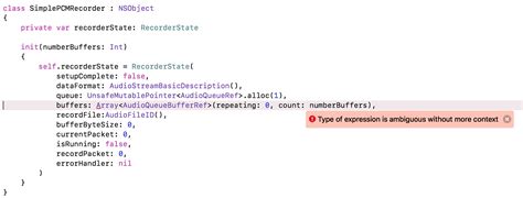 swift array creation causes type of expression is ambiguous without