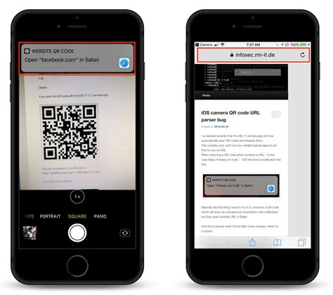 ios 11 vulnerability in camera app s qr code reader could send users to