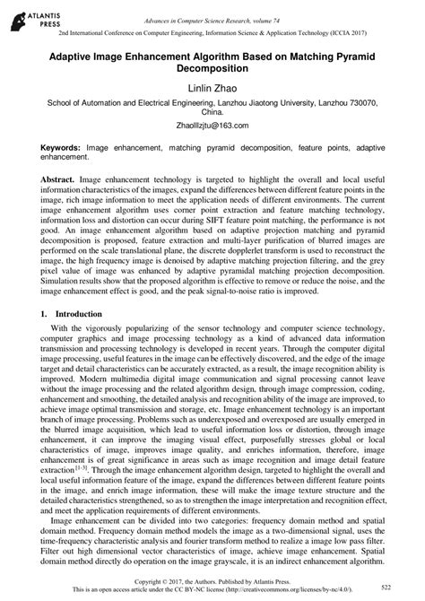 pdf adaptive image enhancement algorithm based on matching pyramid