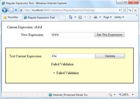 how to use regularexpressionvalidator control in asp 4 0 tutorial