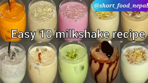 10 Easy Milkshake Recipe🍧 How To Make Milkshake At Home 🏡