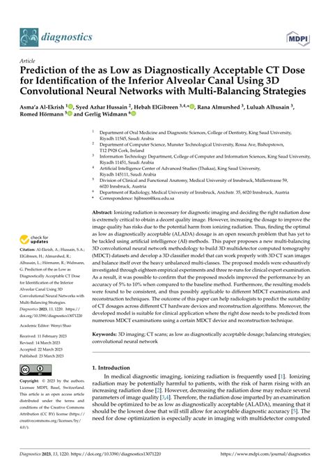 pdf prediction of the as low as diagnostically acceptable ct dose for