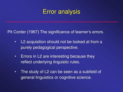 ppt contrastive analysis error analysis interlanguage powerpoint