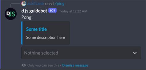 select menus discord js 가이드