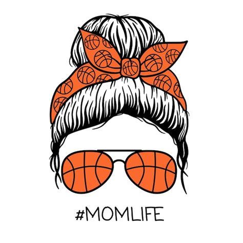 Premium Vector Basketball Mom Women With Aviator Glasses Bandana Women