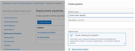 create oci devops pipelines for apache airflow and deploy it using helm