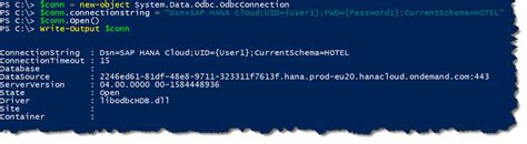 connect to sap hana from windows powershell using odbc sap blogs