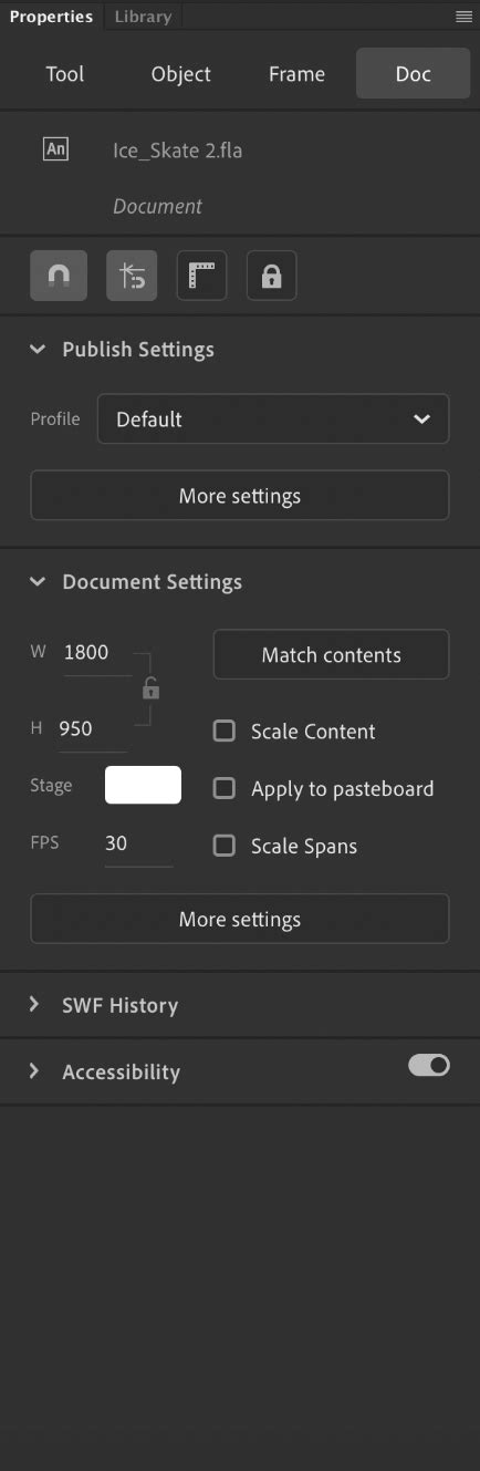 authoring panels in animate