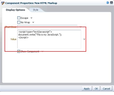 working with web development components on a page