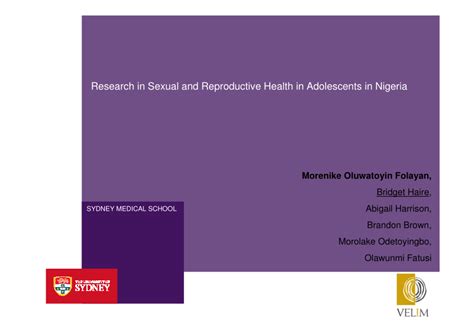 Pdf Research In Sexual And Reproductive Health In Adolescents In Nigeria