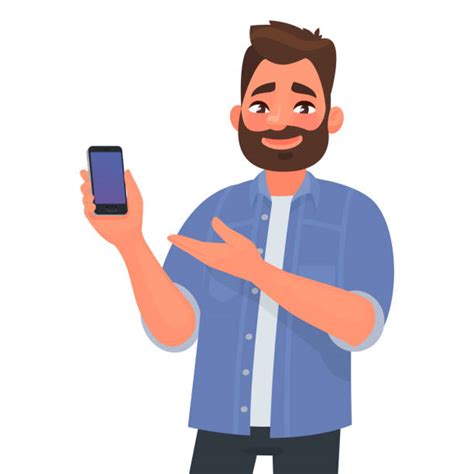 Man Holding Phone Illustrations Royalty Free Vector Graphics And Clip