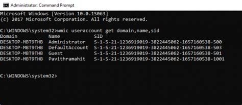 how to find security identifier sid of any user in