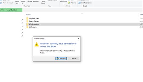 i m unable to access e windowsapps microsoft community