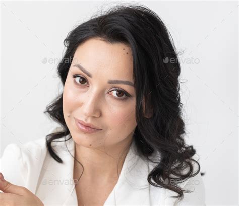 Closeup Pure Portrait Young Attractive Indian Woman Perfect Skin