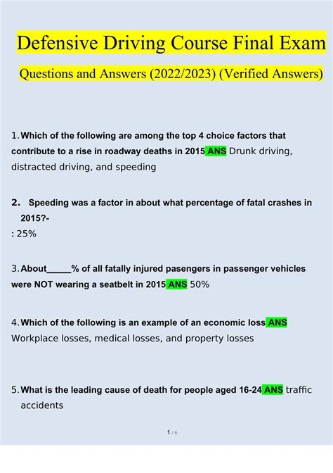 New Jersey Defensive Driving Course Test Questions Answers 41 Off