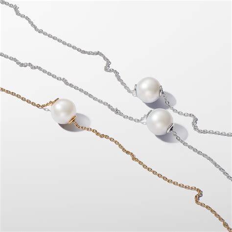 Treated Freshwater Cultured Pearl Collier Necklace Sterling Silver
