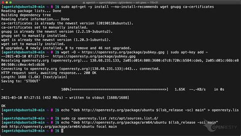 在 ubuntu 20 04 上通过 apt get 安装 openresty openresty 官方博客