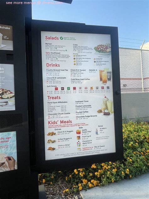 Menu At Chick Fil A Fast Food Carson