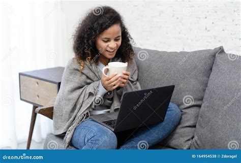Portrait Of Beautiful African American Woman In Warm Knitted Clothes