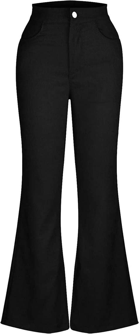 Corduroy Flared Pants For Women High Waist Bell Bottom Trousers Vintage