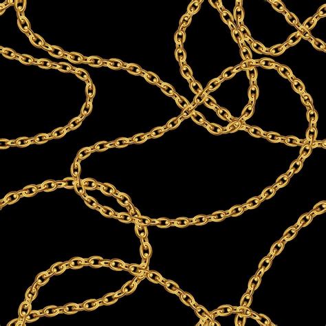 Premium Vector Seamless Pattern With Gold Chains For Fabric Design On