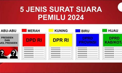 Inilah 5 Jenis Warna Surat Suara Pemilu 2024 Id