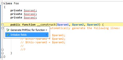php how to automatically generate parameter assignations in class