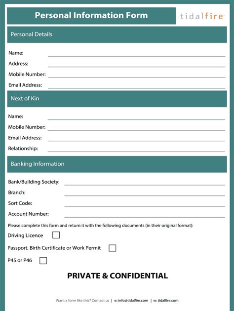 printable basic personal information form pdf fill out and sign